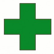 Adhesive stickers for marking the cross-green first aid kit