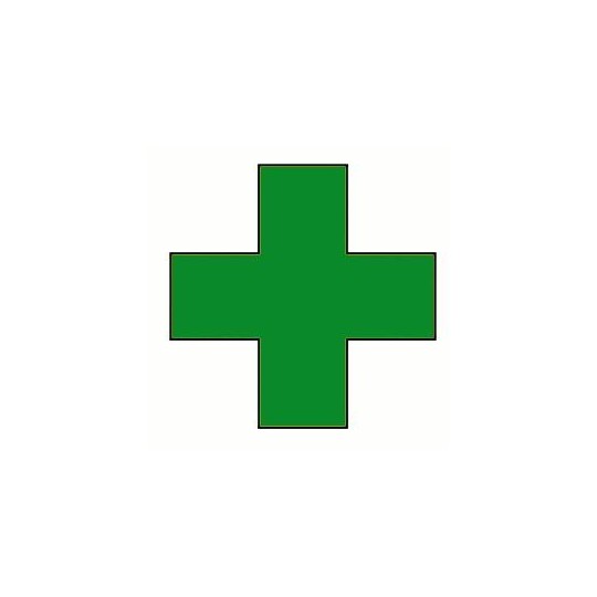 Adhesive stickers for marking the cross-green first aid kit