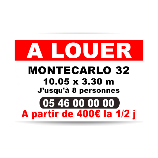 panneau a vendre, à louer pour votre bateau, voilier