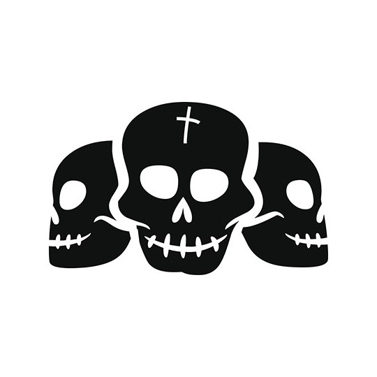 Pegatina Barco adhesivo de tres calaveras