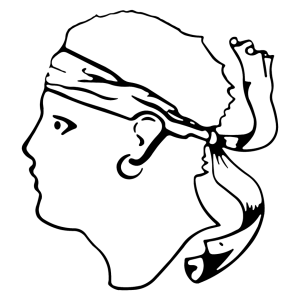 Corsican Moor Head Outline Stickers for Boat